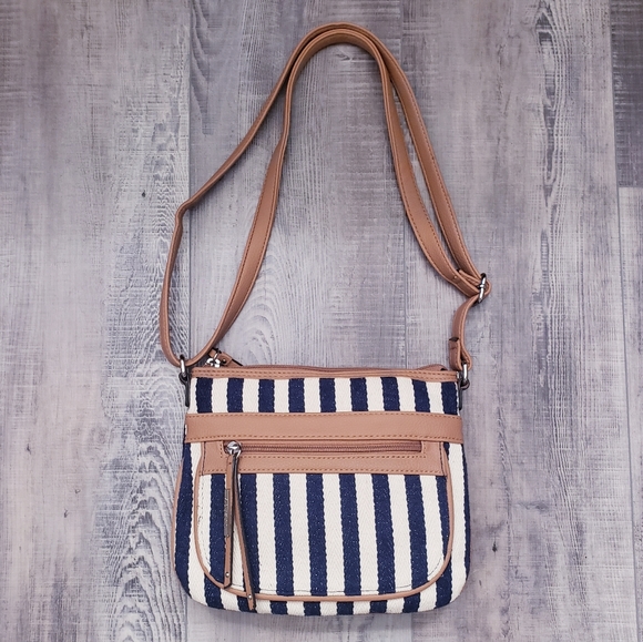 Fratelli Rossetti | Bags | Rossetti Navy White Striped Crossbody Bag ...